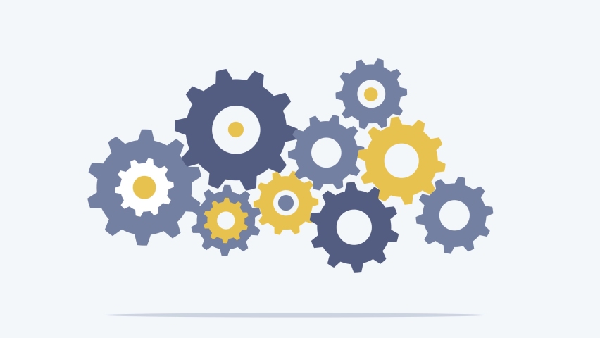 close cogwheels animation business cooperation symbol Stock Footage ...