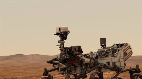 Animation Mars 2020 Perseverance Rover Exploring Stock Footage Video ...