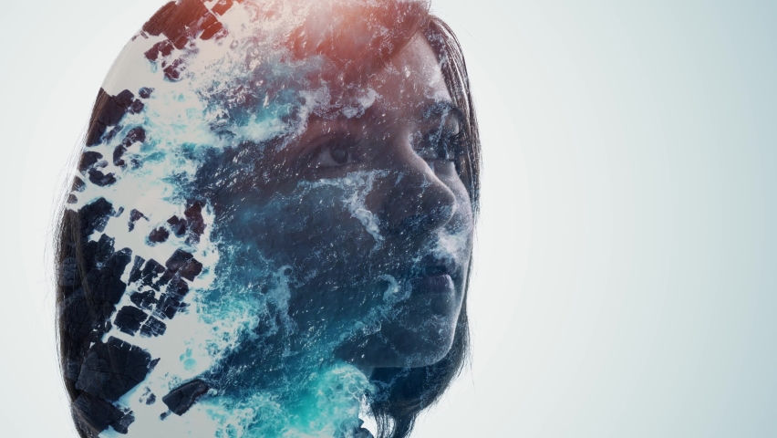 Woman Ocean Double Exposure Stock Video Footage - 4K and HD Video Clips ...