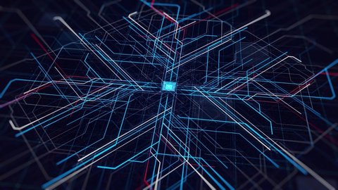 Animation Computer Neural Circuits Animation Cyber Stock Footage Video ...