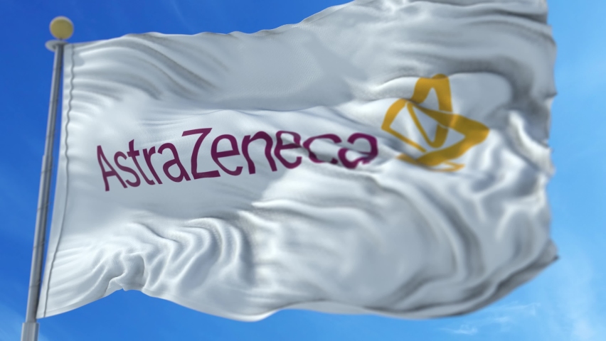 Astrazeneca Flag Loop. 3d Realistic Stock Footage Video (100% Royalty ...