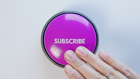 Young Woman Pushing Purple Subscribe Button Stock Footage Video (100% ...