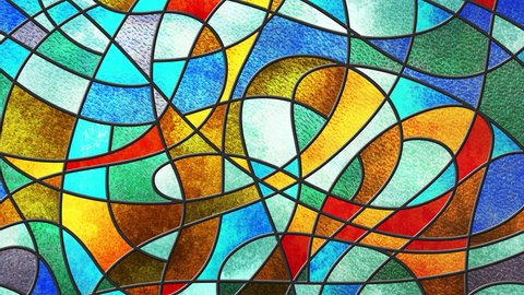 Animated Colorful Modern Looping Stained Glass Stock Footage Video (100 ...