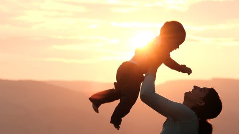 Slow Motion Silhouette Young Woman Rocking Stock Footage Video (100% ...
