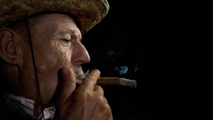 cigar smoker's mouth lit addiction tobacco Stock Footage Video (100% ...