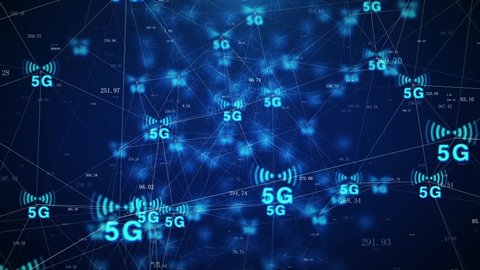 Technology Background 5g Signal Transmission Internet Stock Footage ...