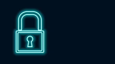 Padlock Set Neon Led Icon Lock Stock Footage Video (100% Royalty-free ...