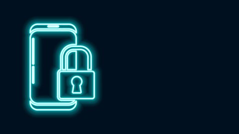 Padlock Set Neon Led Icon Lock Stock Footage Video (100% Royalty-free ...