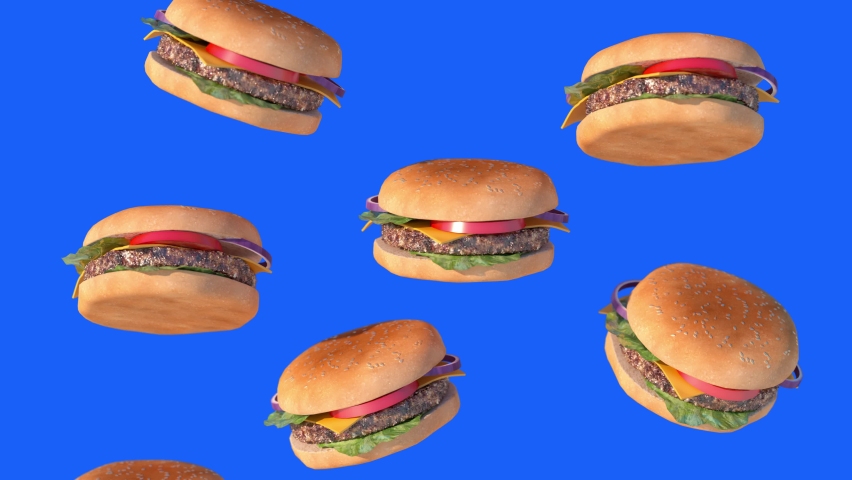 burgers food rain falling delivery fast Stock Footage Video (100% ...