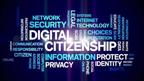 4k Digital Citizenship Animated Tag Word Stock Footage Video (100% ...