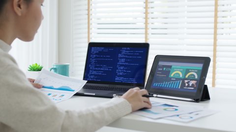 Back Rear View Young Asian Woman Stock Footage Video (100% Royalty-free ...