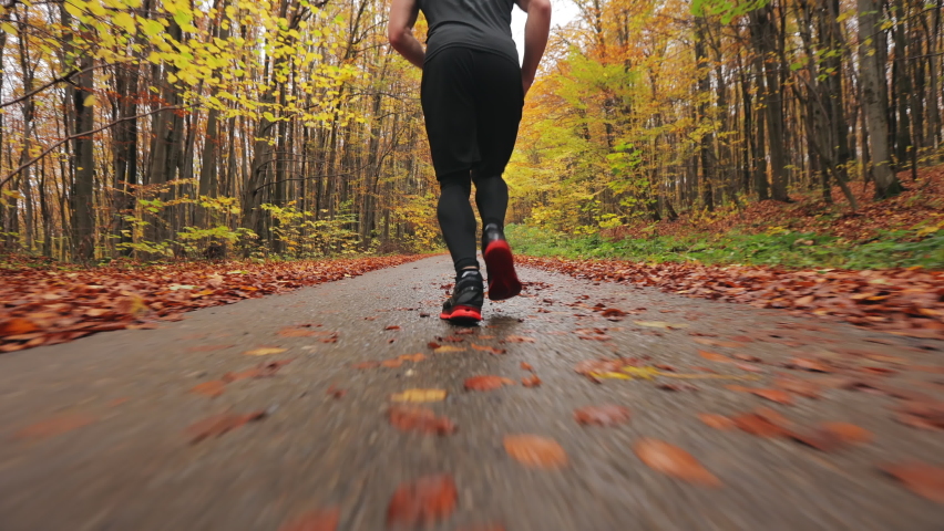 shooting legs running athlete training autumn Stock Footage Video (100% ...