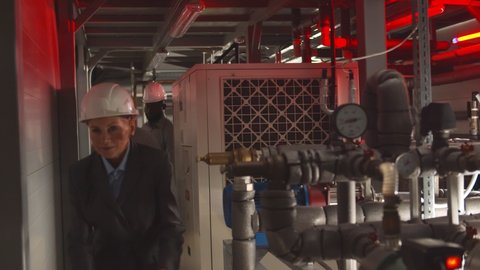 Factory Workers Evacuating During Emergency Situation Stock Footage ...