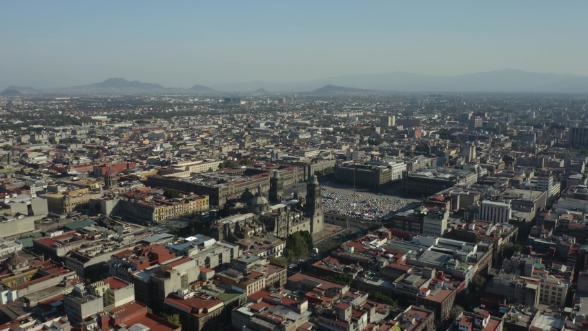 birds eye view mexico city's zocalo Stock Footage Video (100% Royalty ...