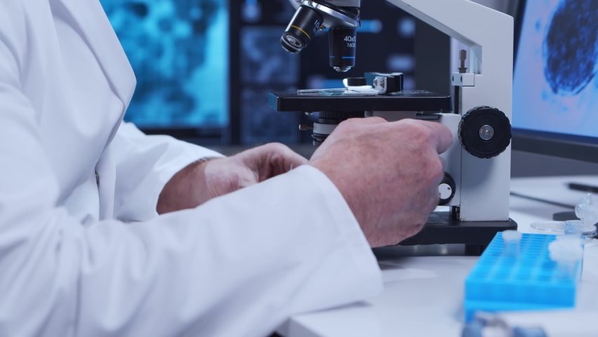 Elderly Professor Doing Science Experiment Modern Stock Footage Video ...