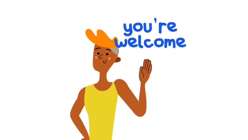 Animasi People Say "youre Welcome" Stock Footage Video (100% Royalty ...