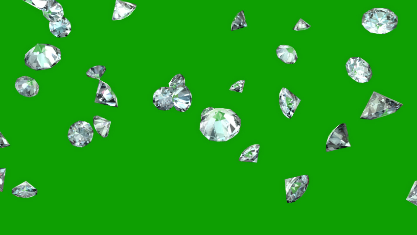 real diamonds falling green screen video Stock Footage Video (100% ...