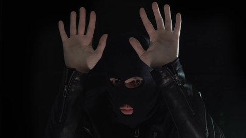 Scared Burglar Thief Arrested Police Lights Stock Footage Video (100% ...