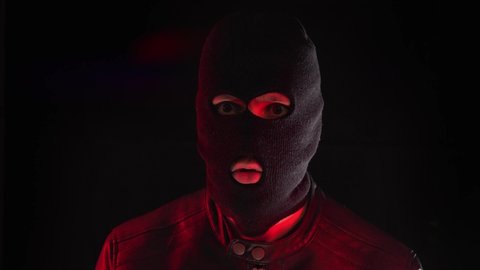 Scared Burglar Thief Arrested Police Lights Stock Footage Video (100% ...