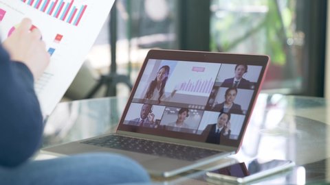 Video Conference Concept Web Meeting Telemeeting Stock Footage Video ...