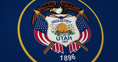 Full Frame 3d Animation Flag Utah Stock Footage Video (100% Royalty ...