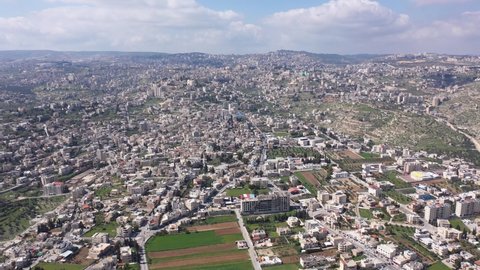 Aerial View Over Bethlehem City Palestinian Stock Footage Video (100% ...