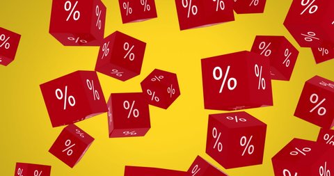 Animation Red Cubes Per Cent Sign Stock Footage Video (100% Royalty ...