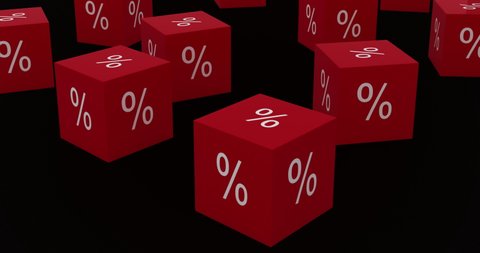 Animation Red Cubes Per Cent Sign Stock Footage Video (100% Royalty ...