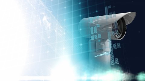 Animation Moving Surveillance Cameras Interface Information Stock ...