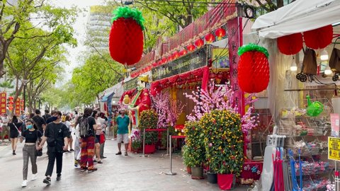 Bugis Singapore Feb 14th 2021 Crowd Stock Footage Video (100% Royalty ...