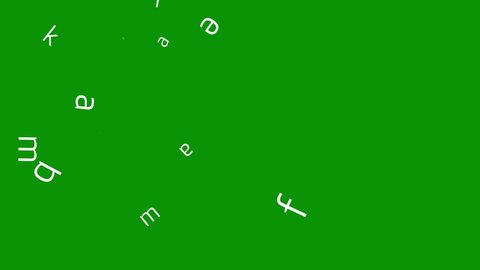 Falling English Alphabets Motion Graphics Green Stock Footage Video ...