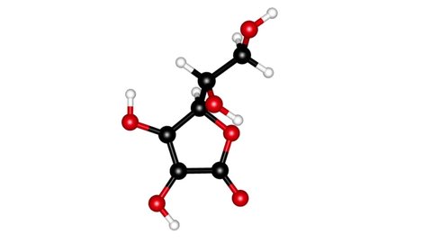 Vitamin C Molecule C6h8o6 3d Chemistry Stock Footage Video (100% ...