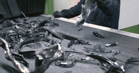 Manual Sorting Line Electronic Recycling Disposal Stock Footage Video ...