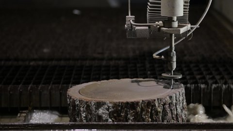 Water Jet Hydro Abrasive Cutting Stock Footage Video (100% Royalty-free ...