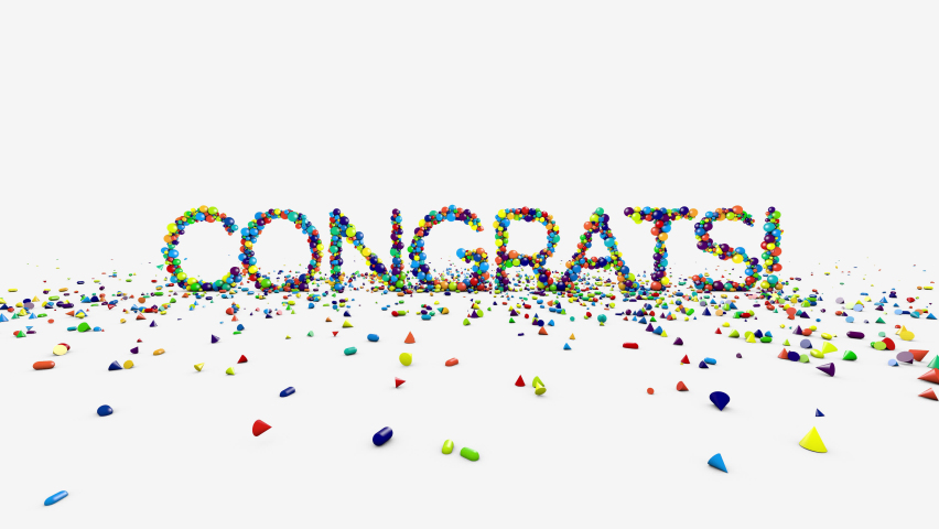 congrats motion graphics 4k 3d animation 库存影片视频（100% 免版税）1068543707 ...
