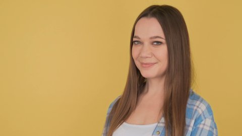 Shhh Playful Mysterious Woman Putting Finger Stock Footage Video (100% ...