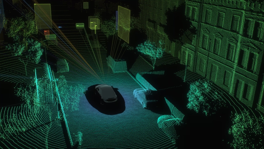 concept self-driving car vision artificial intelligence Stock Footage ...