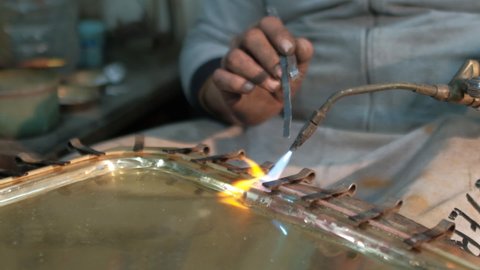 Heating Border Tray Blow Torch Tray Stock Footage Video (100% Royalty ...