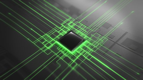 4k Animation Technology Background Microchip Gpu Stock Footage Video ...