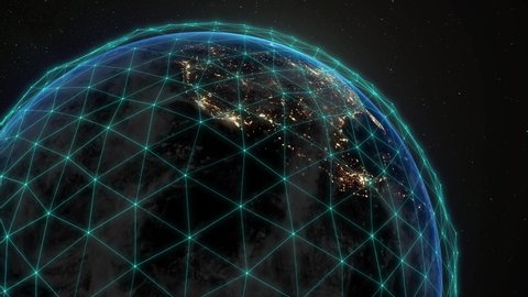 4k digital world networks people blue Stock Footage Video (100% Royalty ...