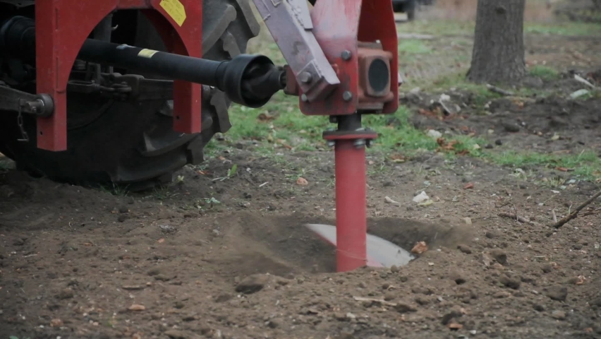 Tractors Digging Holes for Fruit Stock Footage Video (100% Royalty-free ...