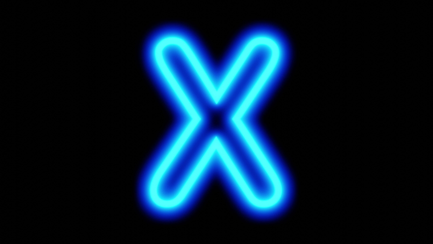 Animated Blue Neon Letter X Stock Footage Video (100% Royalty-free ...