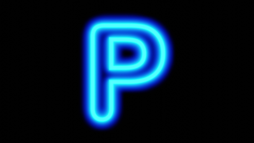 animated blue neon letter p on Stock Footage Video (100% Royalty-free ...