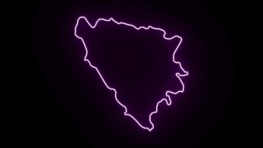 Neon Map of Bosnia and Stock Footage Video (100% Royalty-free ...