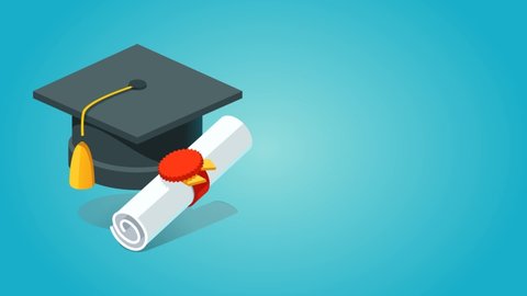 Cap Diploma Animation Describing Graduation Day Stock Footage Video ...