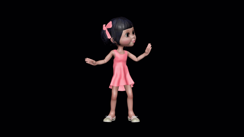 3d little girl dancing loop on Stock Footage Video (100% Royalty-free ...