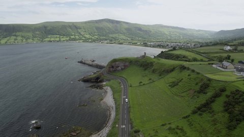 Waterfoot Village Beach On Causeway Coastal Stock Footage Video (100% ...