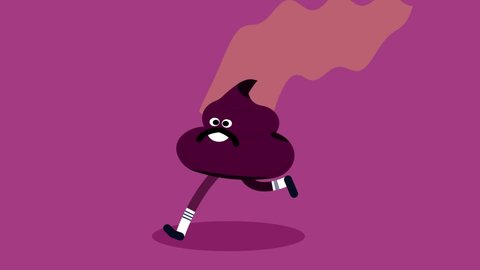 Running Pooping Cartoon 2d Animation Video Stock Footage Video (100% ...