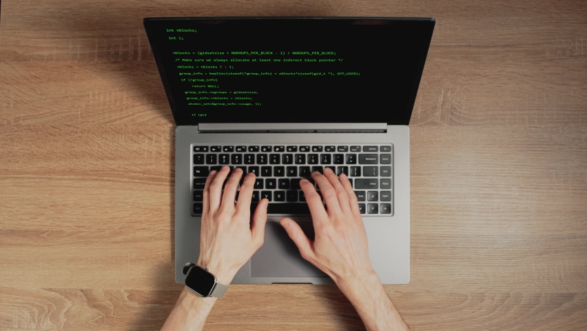 closeup man's hands typing commands laptop Stock Footage Video (100% ...