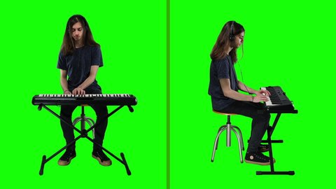 3 Keyboard Player In Full Body Stock Video Footage - 4K and HD Video ...